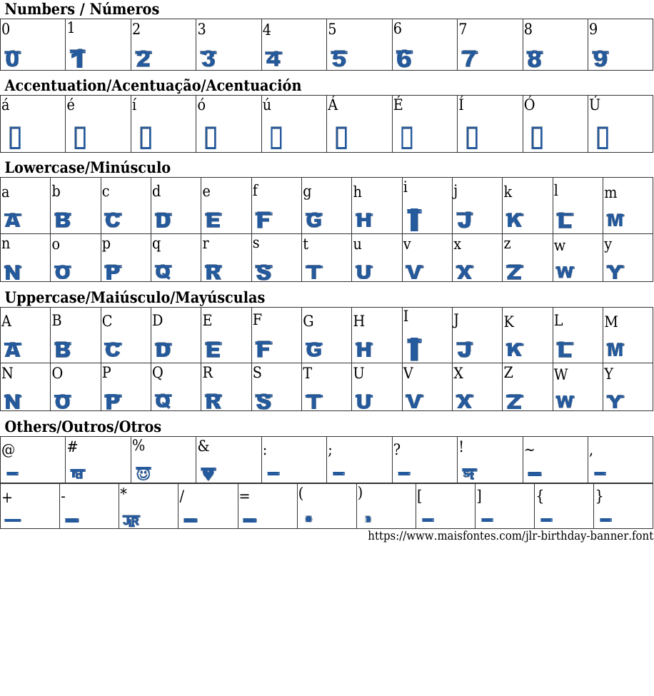 JLR Birthday Banner: Baixar Fonte Grátis | MaisFontes