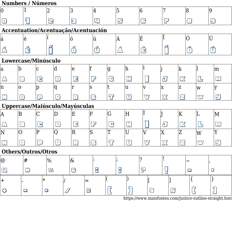 Justice Outline Straight: Free Font Download | MaisFontes