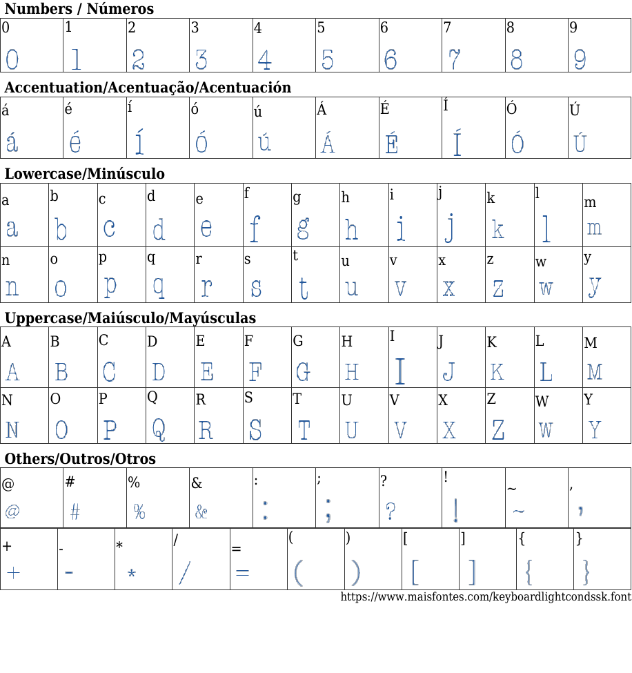 Keyboard Light Condensed SSK Font: Free Download | MaisFontes