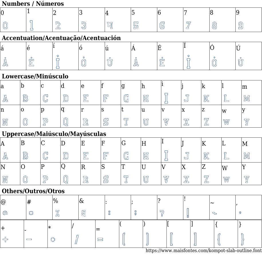 Kompot Slab Outline: Free Font Download | MaisFontes