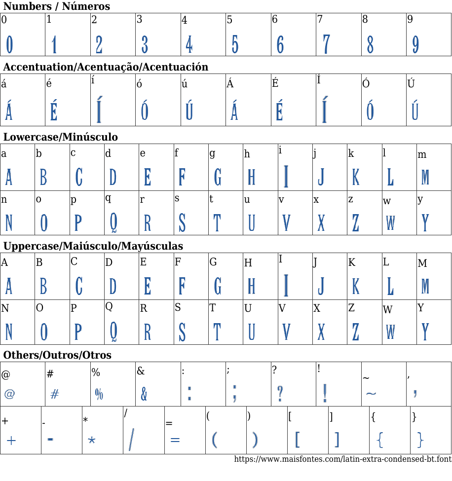 Latin Extra Condensed BT: Free Font Download | MaisFontes