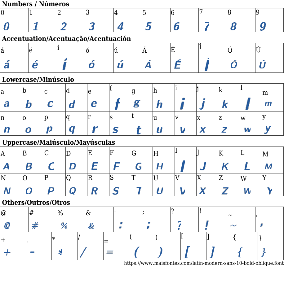 Latin Modern Sans 10 Bold Oblique: Baixar Fonte Grátis | MaisFontes
