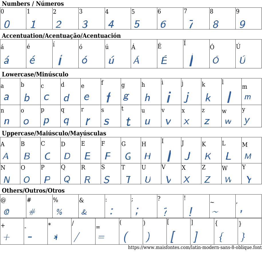 Latin Modern Sans 8 Oblique: Baixar Fonte Grátis | MaisFontes