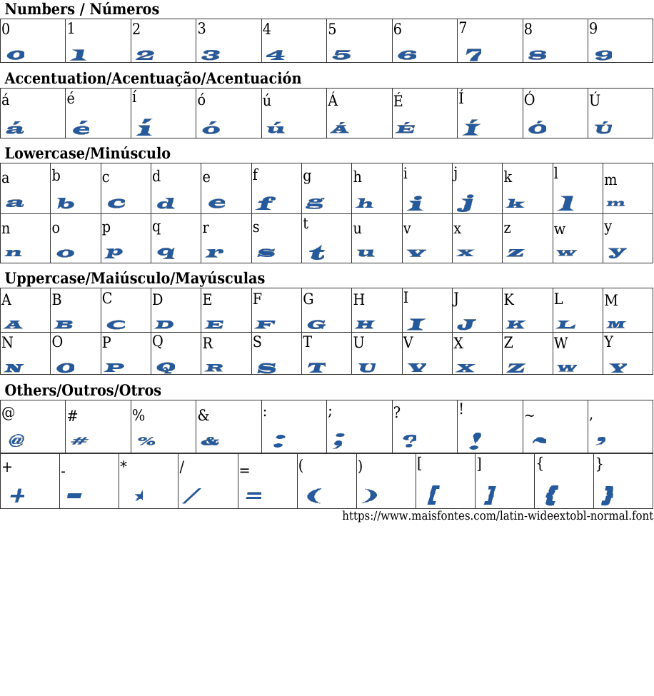 Latin Wide Extended Oblique Normal Font: Free Download | MaisFontes