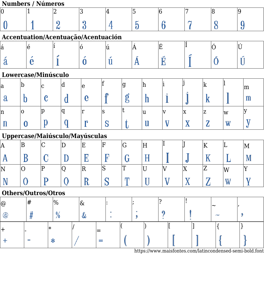 Latin Condensed Semi Bold: Free Font Download | MaisFontes