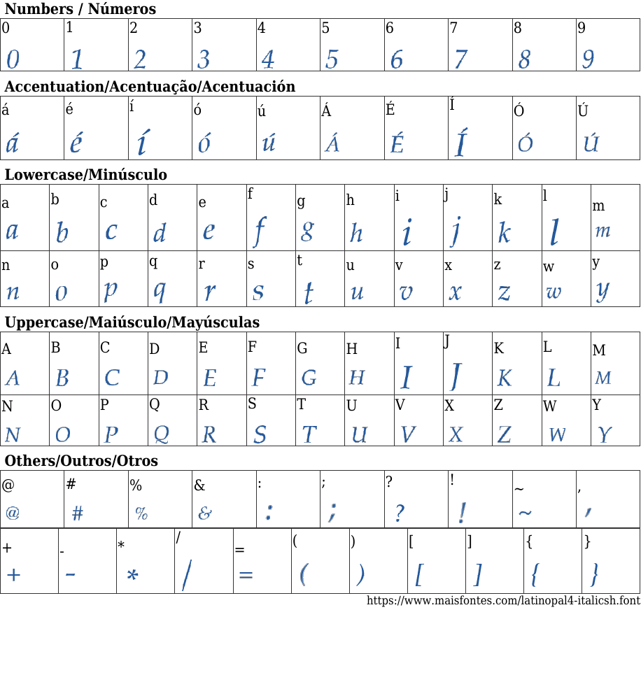 Latino Pal 4 Italic SH：免费字体下载 | MaisFontes