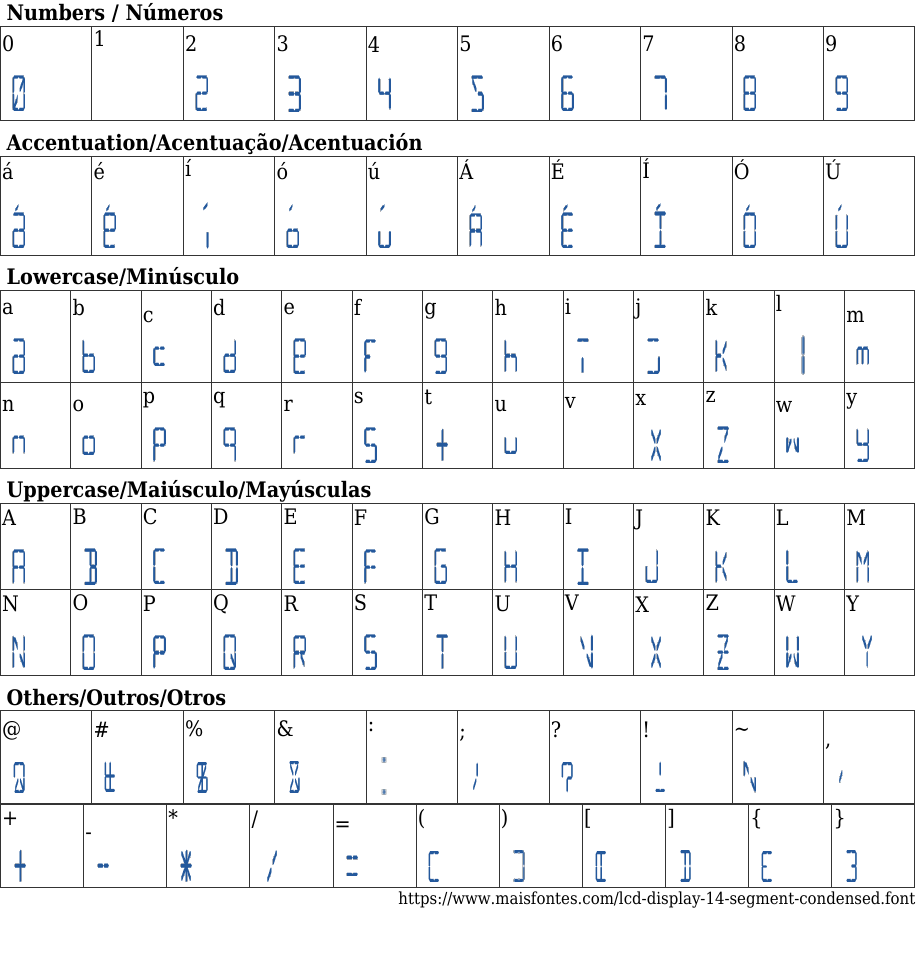 Lcd Display 14 Segment Condensed Free Font Download Maisfontes