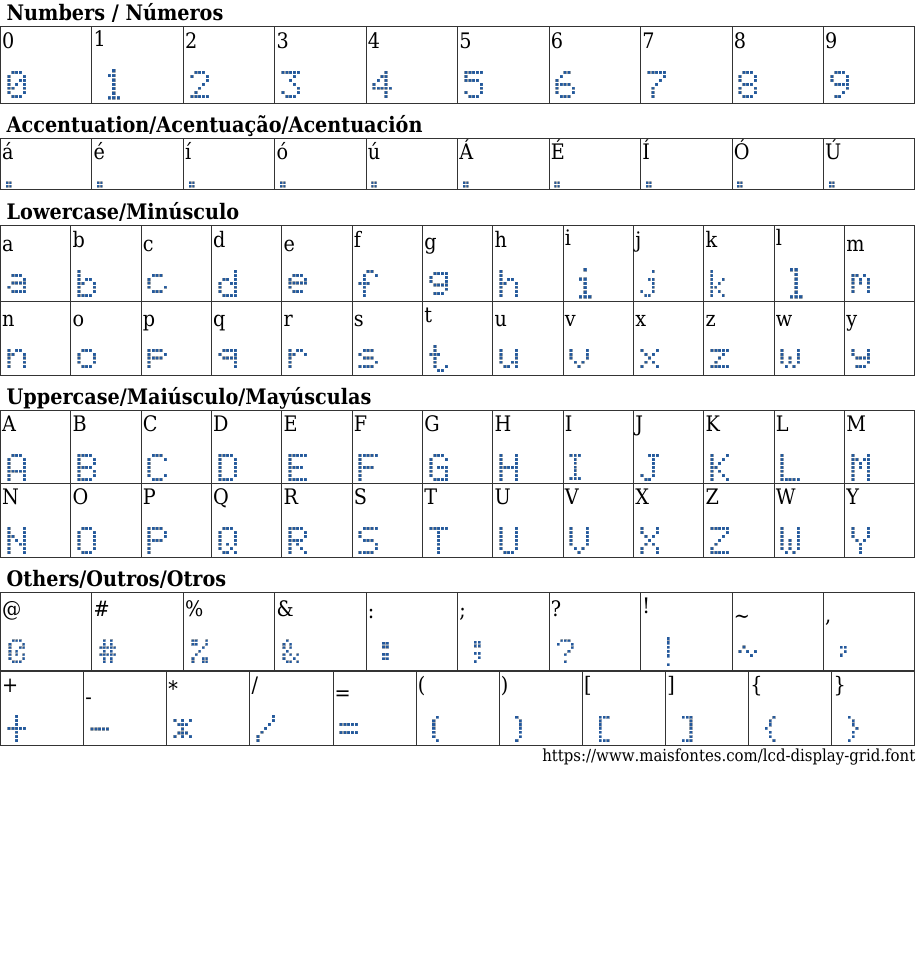 LCD Dot Display Grid: Free Font Download | MaisFontes