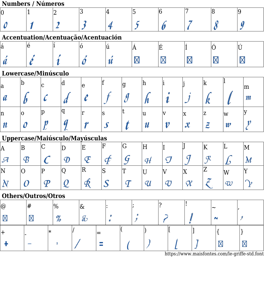 Le Griffe Std Font: Free Download | MaisFontes