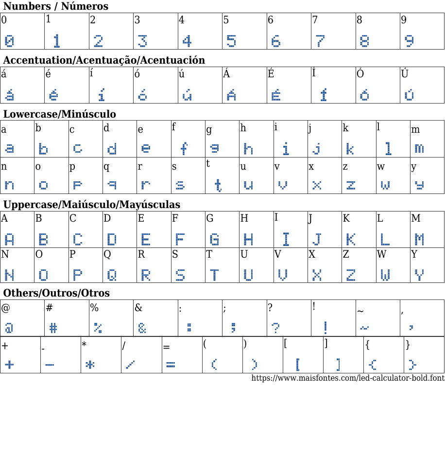 LED Calculator Bold Font: Free Download | MaisFontes