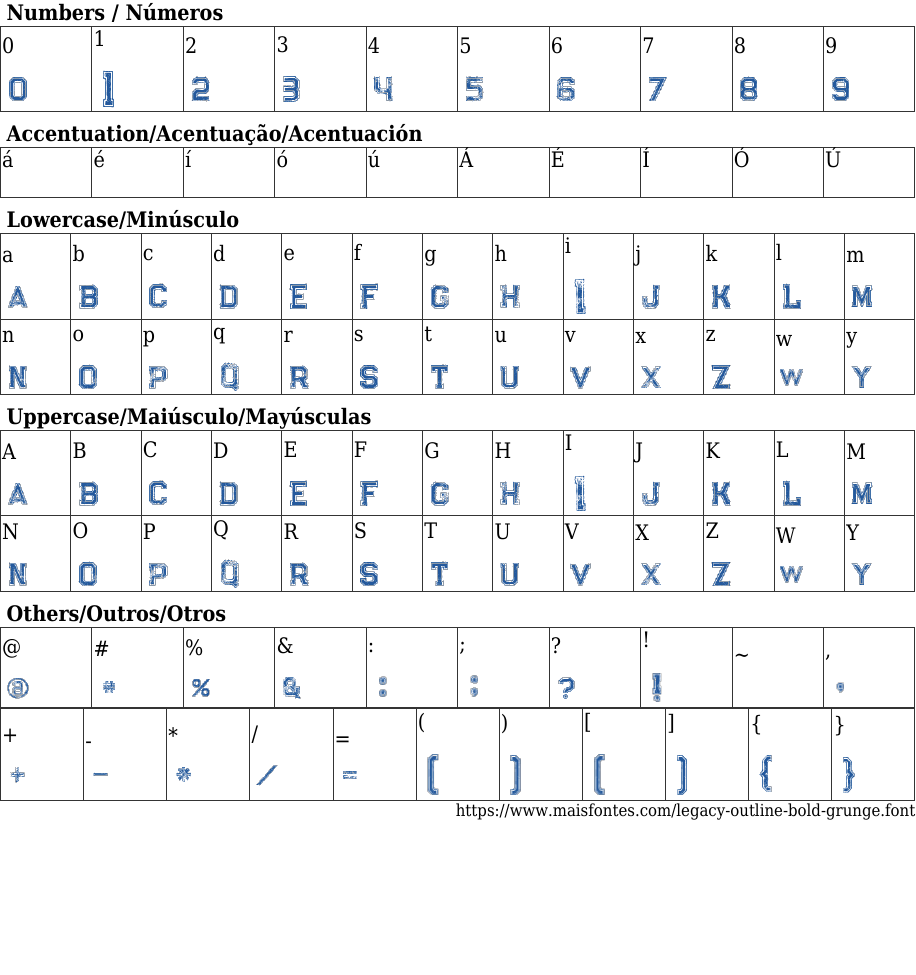 Legacy Grunge Outline Bold: Free Font Download | MaisFontes