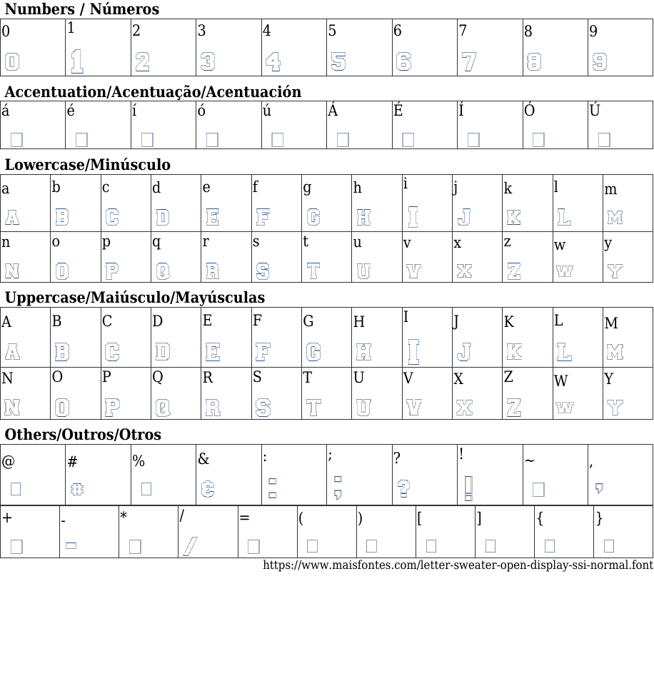 Letter Sweater Open Display SSi Normal: Free Font Download | MaisFontes