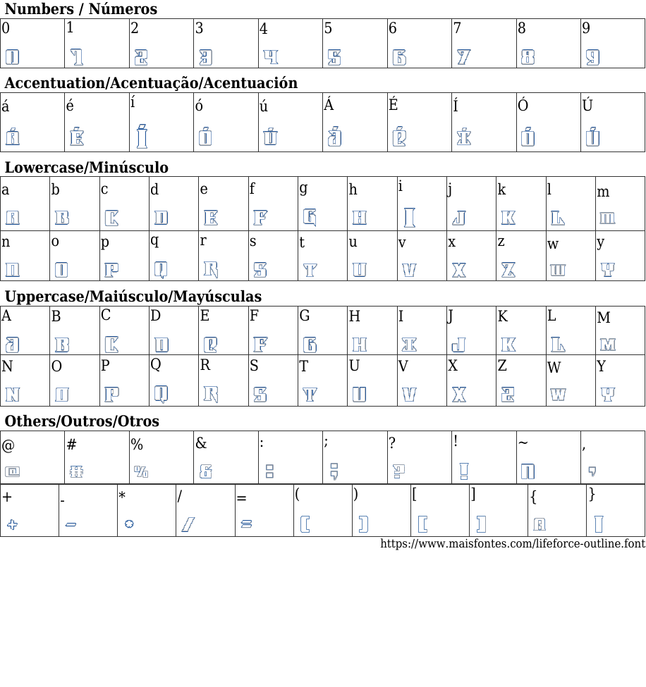 Lifeforce Outline: Free Font Download | MaisFontes