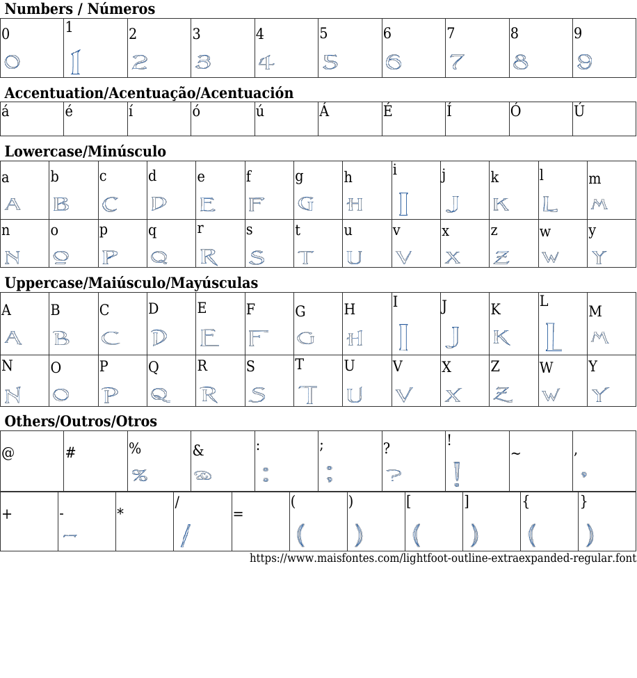 Lightfoot Outline Extra Expanded Regular: Baixar Fonte Grátis | MaisFontes