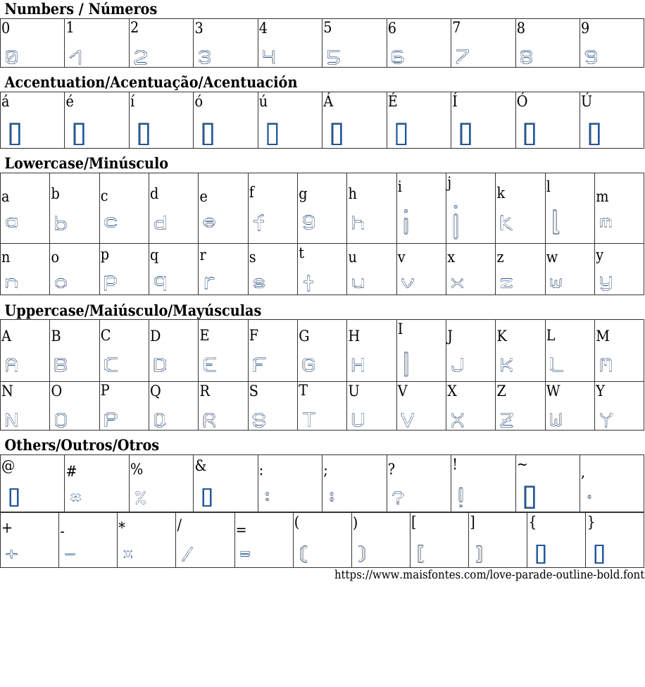 Love Parade outline Bold: Free Font Download | MaisFontes