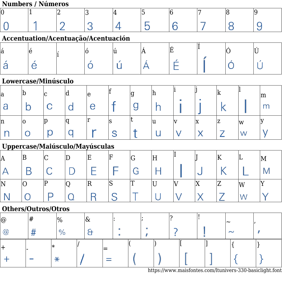 Linotype Univers 330 Basic Light: Free Font Download | MaisFontes