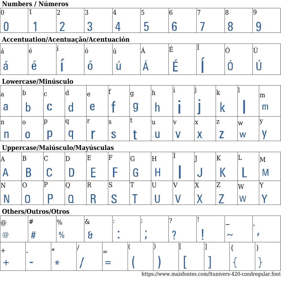 Linotype Univers 420 Condensed Regular: Free Font Download | MaisFontes