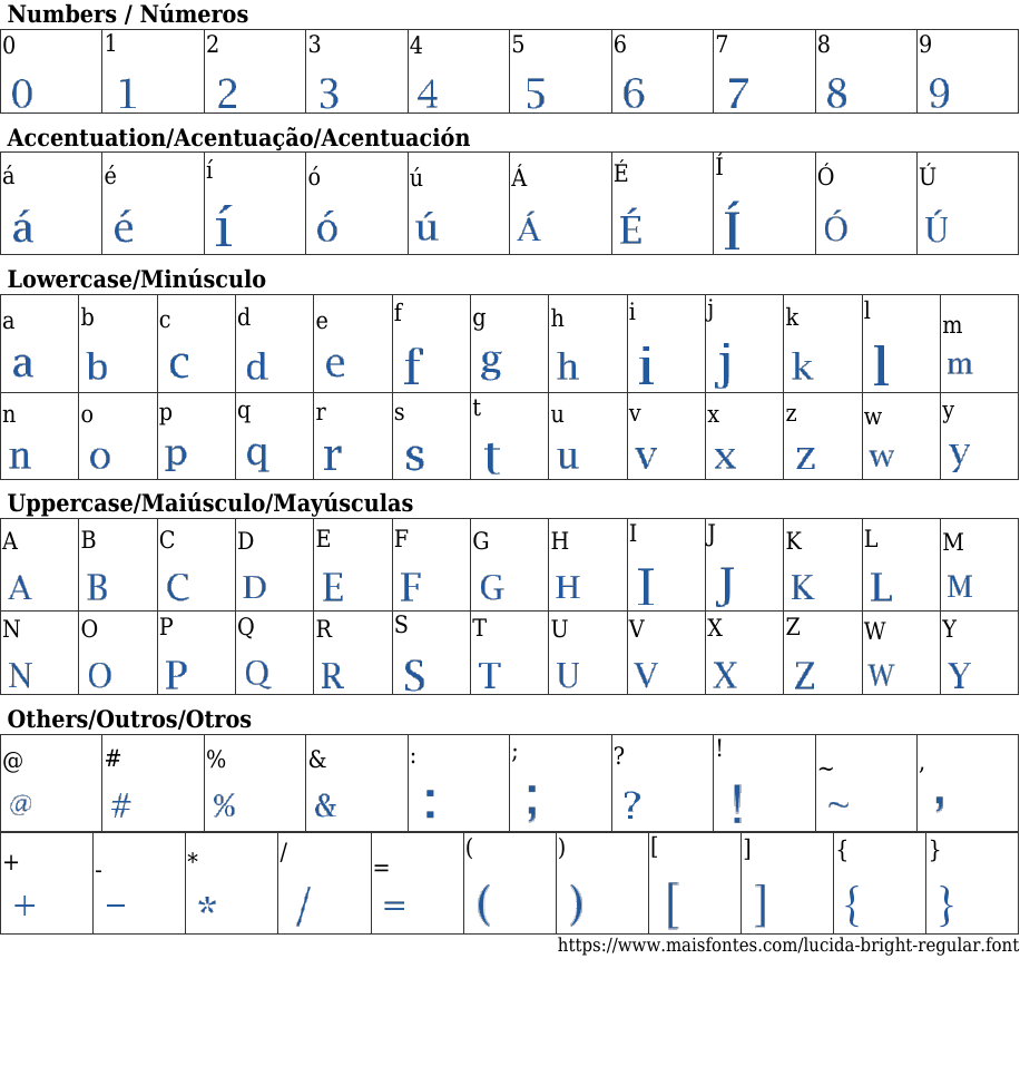 Lucida Bright Regular: Free Font Download | MaisFontes