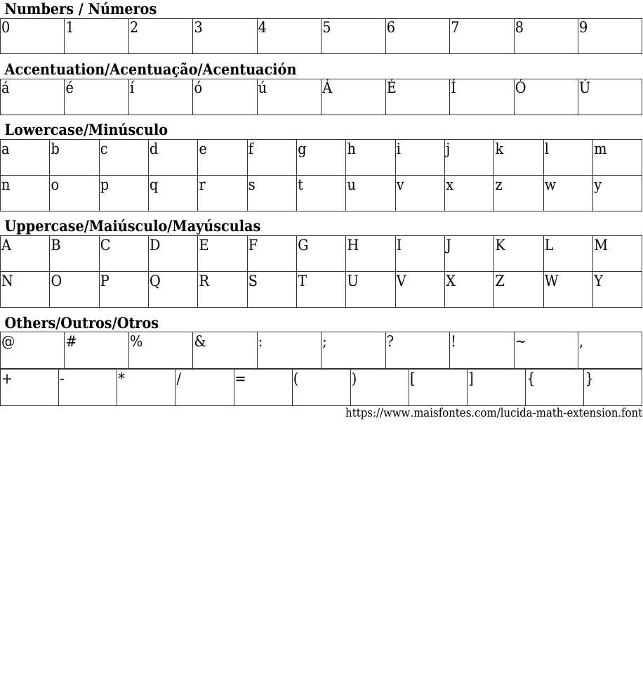 Lucida Math Extension: Baixar Fonte Grátis | MaisFontes
