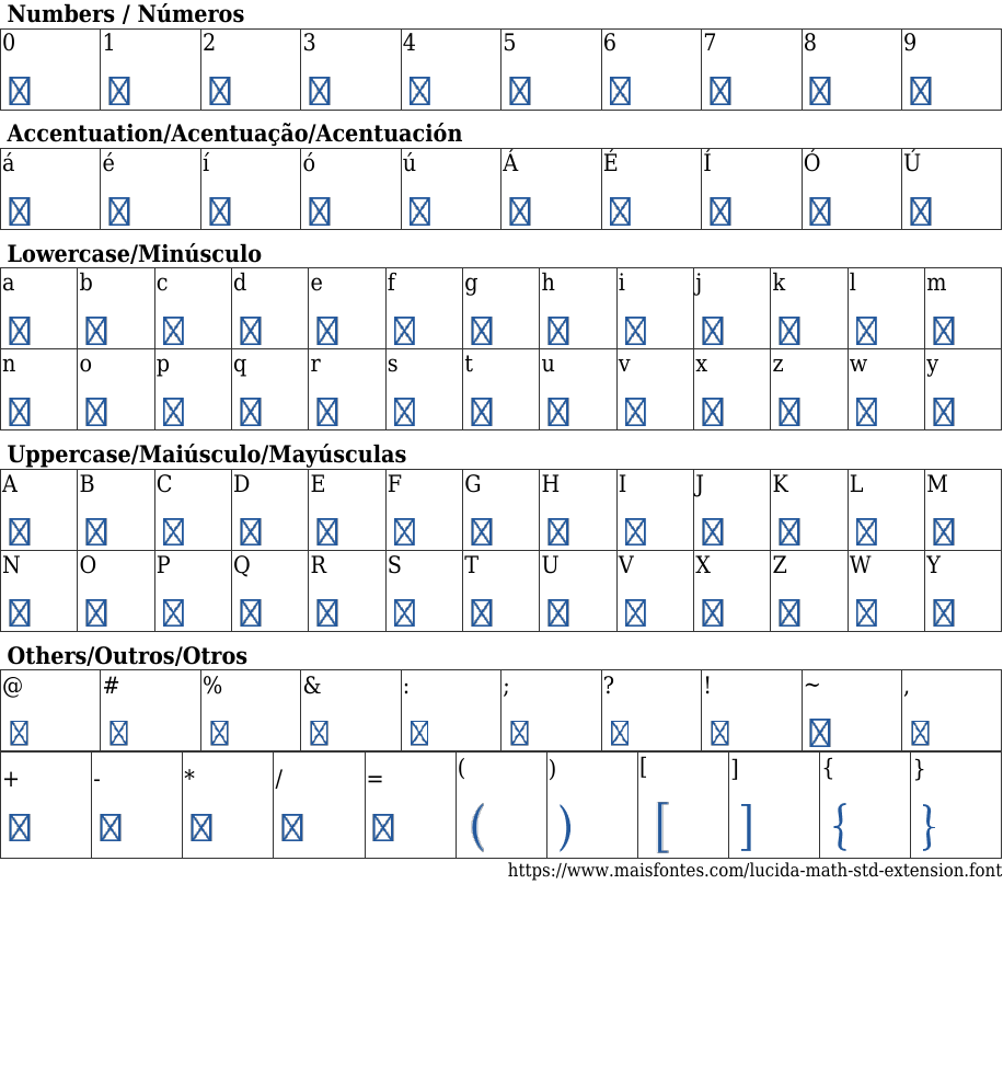 Lucida Math Std Extension: Baixar Fonte Grátis | MaisFontes