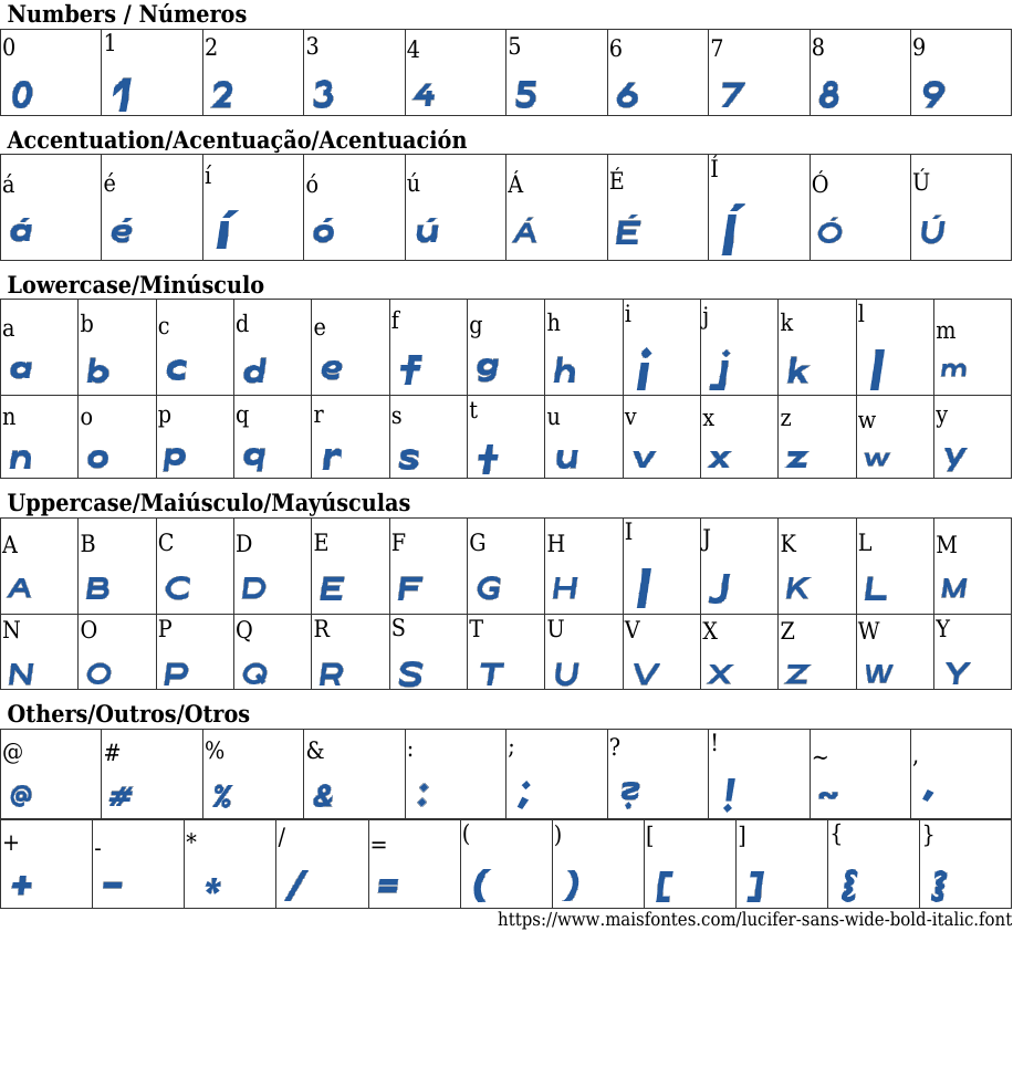 Lucifer Sans Wide Bold Italic Font: Free Download | MaisFontes