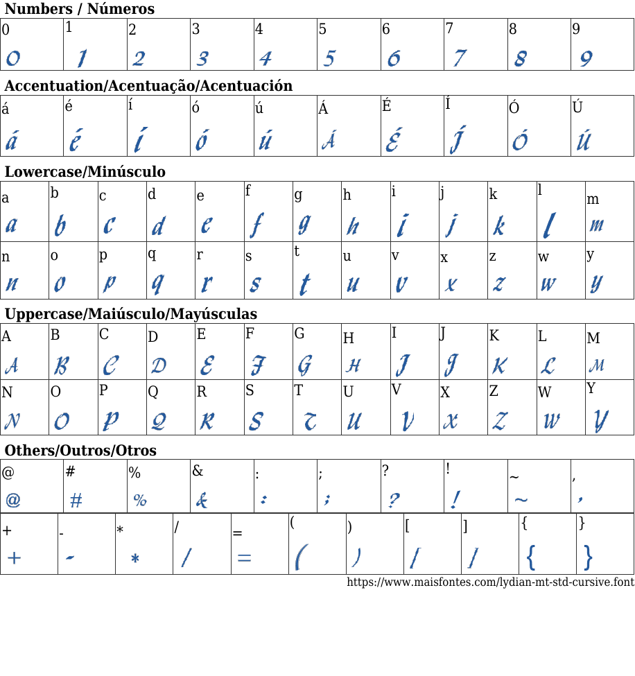 Lydian MT Std Cursive: Free Font Download | MaisFontes
