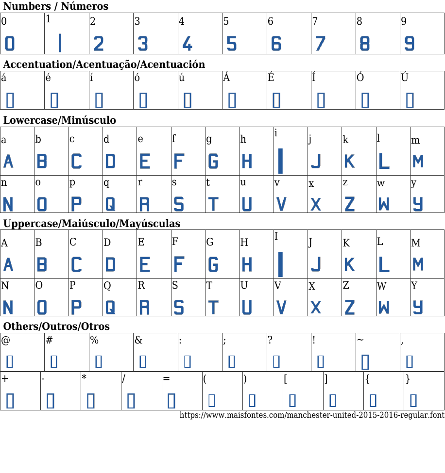 Manchester United 2015 2016 Regular Font: Free Download | MaisFontes
