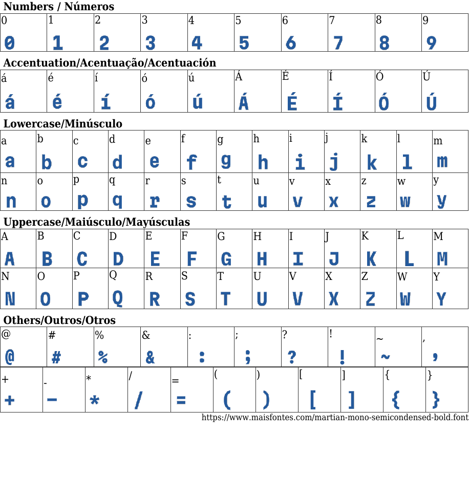 Martian Mono SemiCondensed Bold: Free Font Download | MaisFontes
