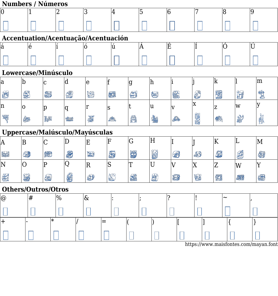 Mayan Pictures: Free Font Download | MaisFontes