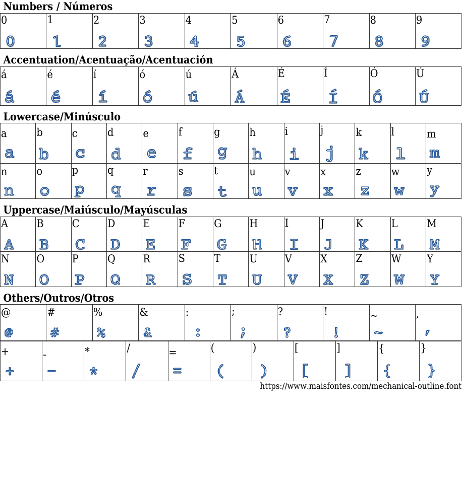 Mechanical Outline: Free Font Download | MaisFontes