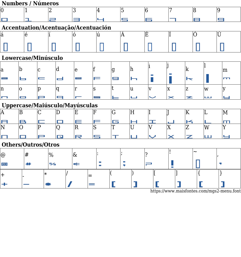 MGS2 Menu: Baixar Fonte Grátis | MaisFontes