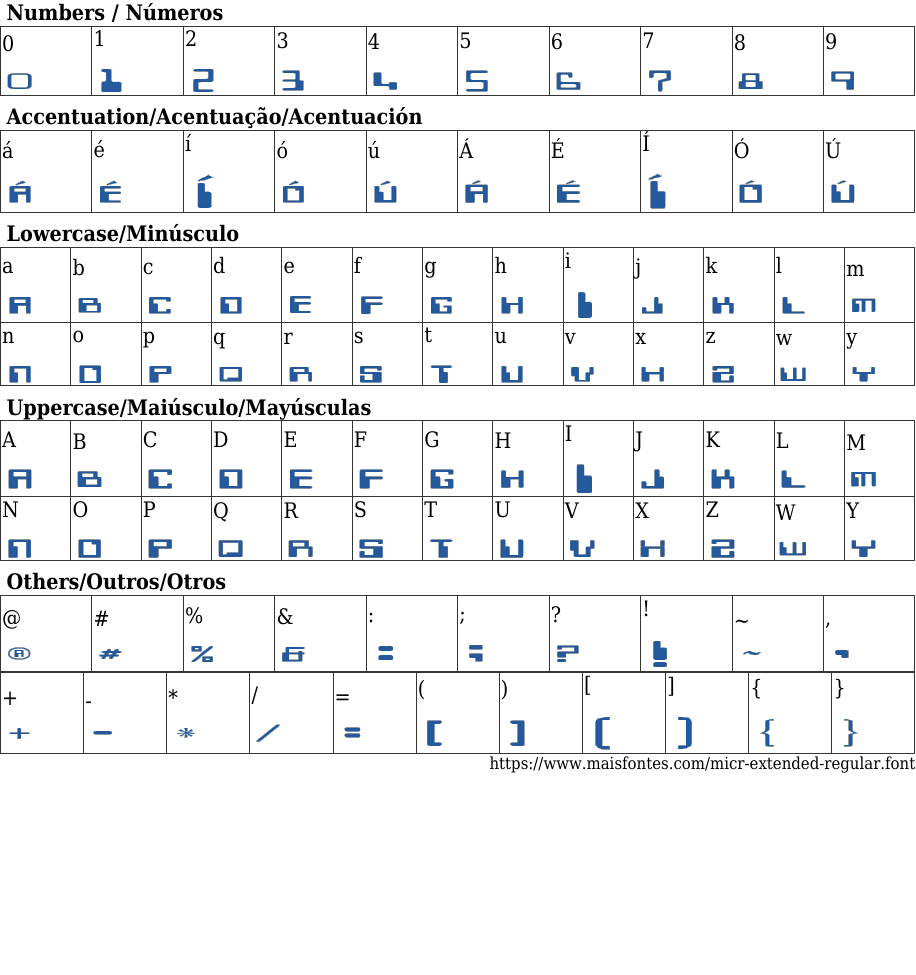 Micr Extended Regular: Free Font Download | MaisFontes