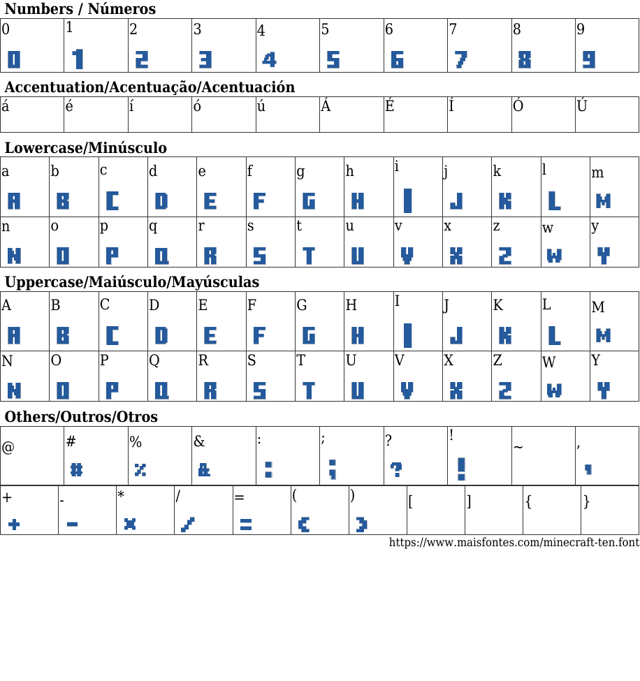 Minecraft Ten: Free Font Download | MaisFontes