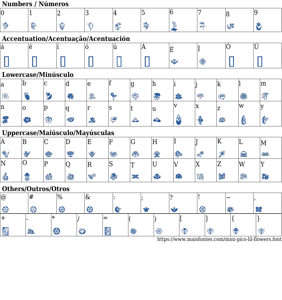 Mini Pics Lil Flowers: Baixar Fonte Grátis | MaisFontes