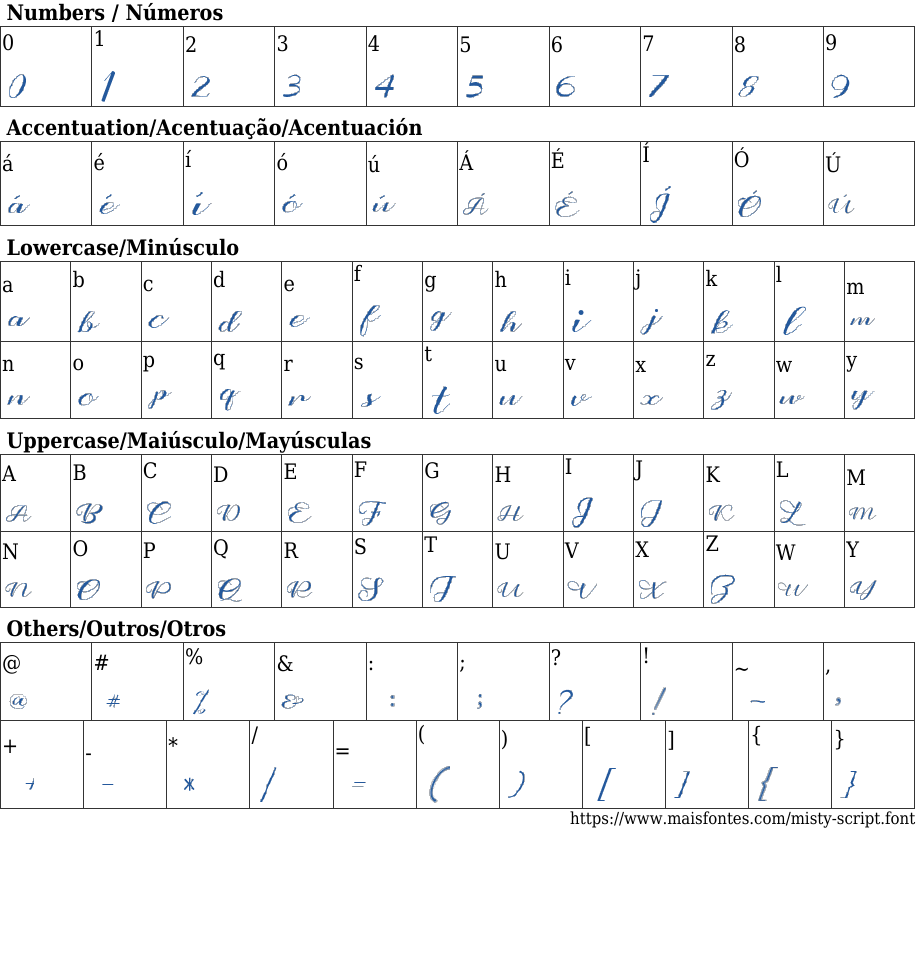 Misty Script font download | MaisFontes.com