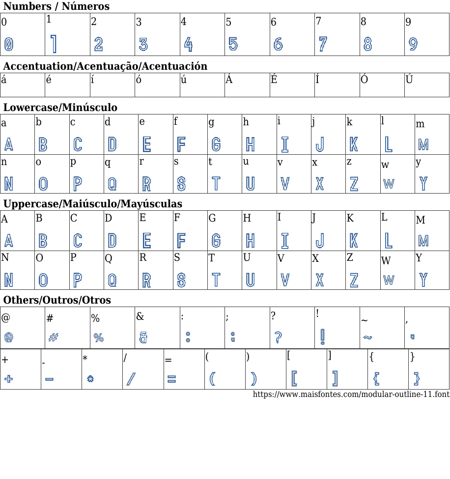 MODULAR 11 Outline: Free Font Download | MaisFontes