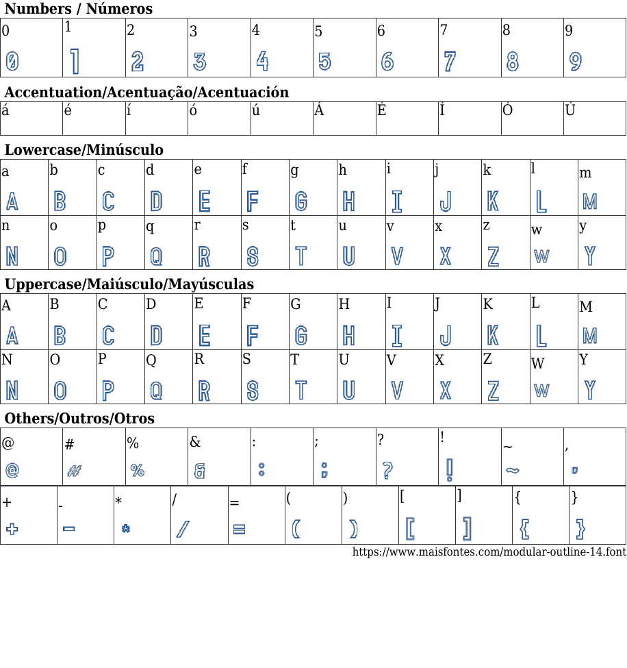 MODULAR 14 Outline: Free Font Download | MaisFontes