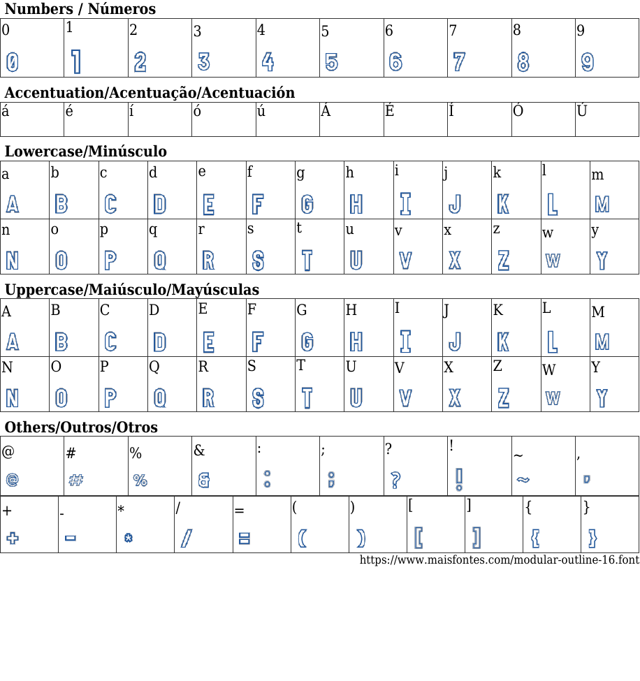 MODULAR 16 Outline: Free Font Download | MaisFontes