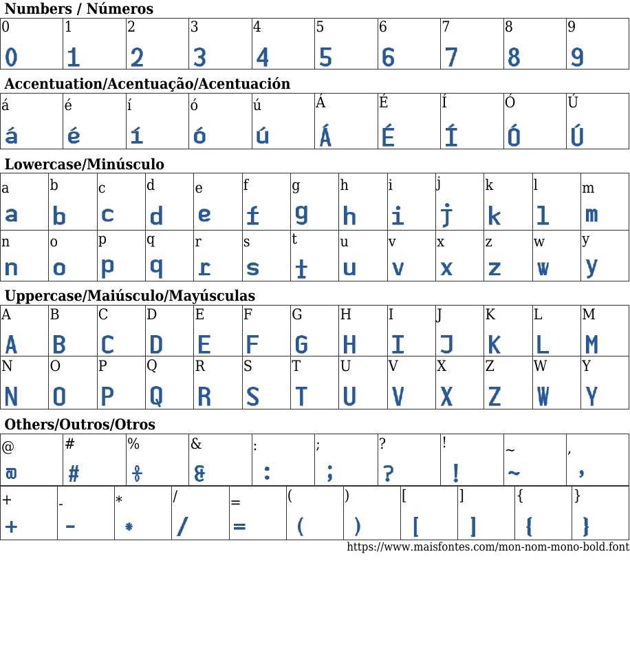 MOn NOm Mono Bold Font: Free Download | MaisFontes
