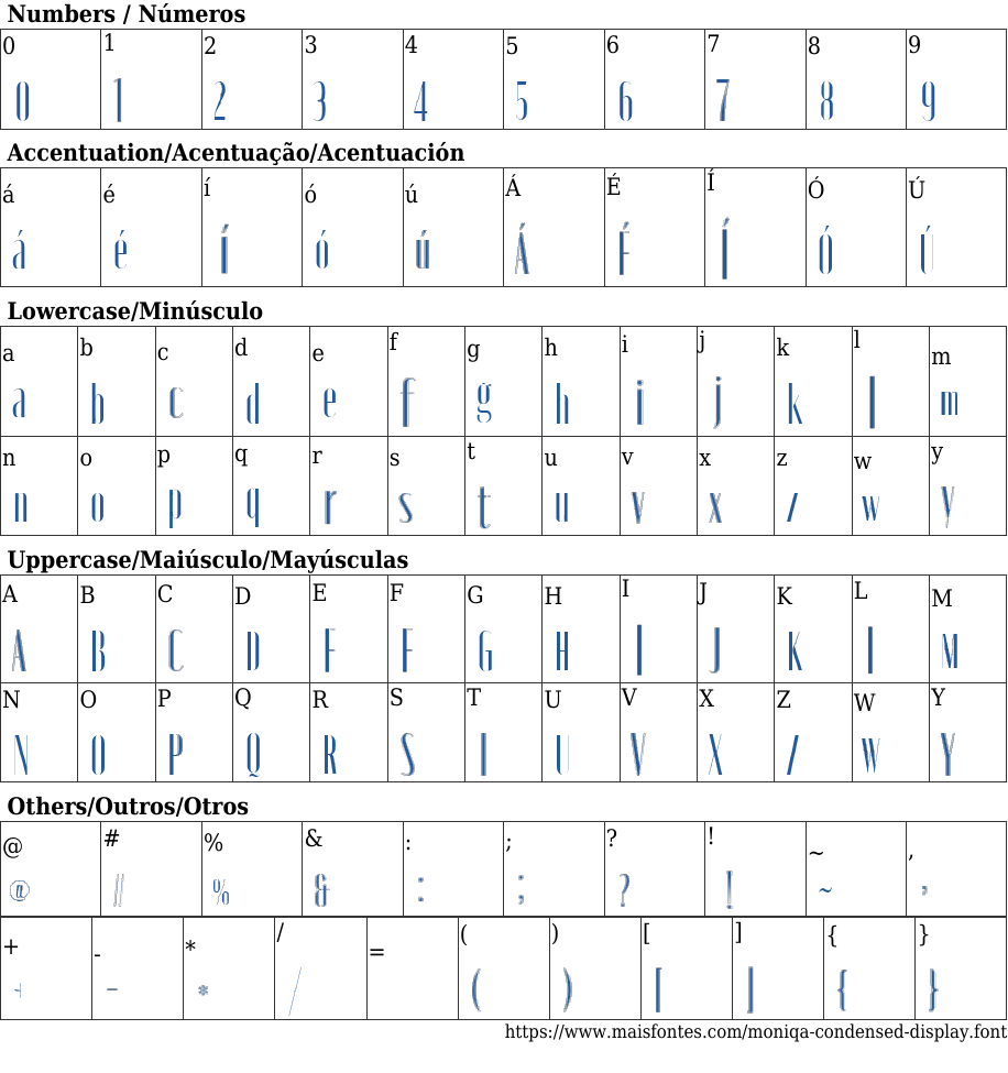 Moniqa Display Condensed: Free Font Download | MaisFontes