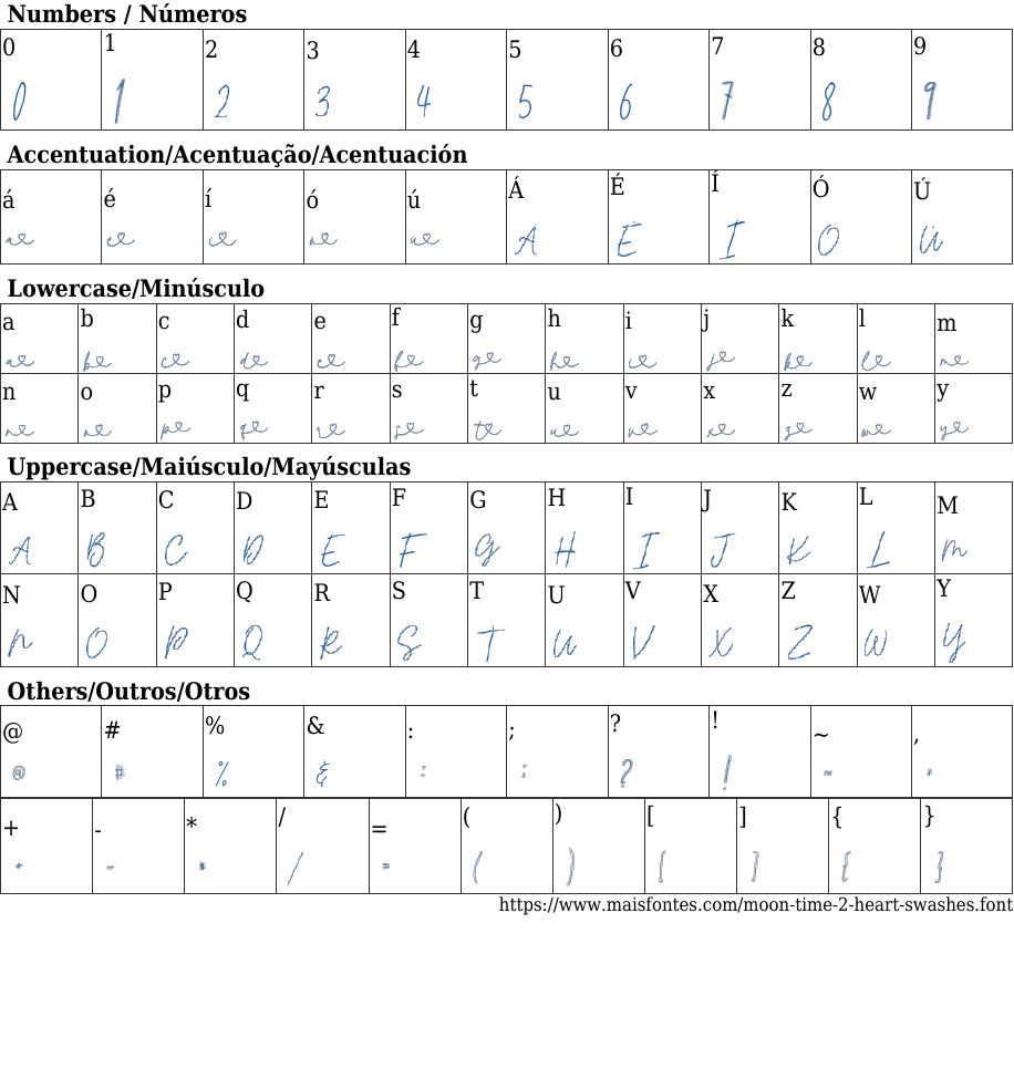 Moon Time 2 Heart Swashes Font: Free Download | MaisFontes