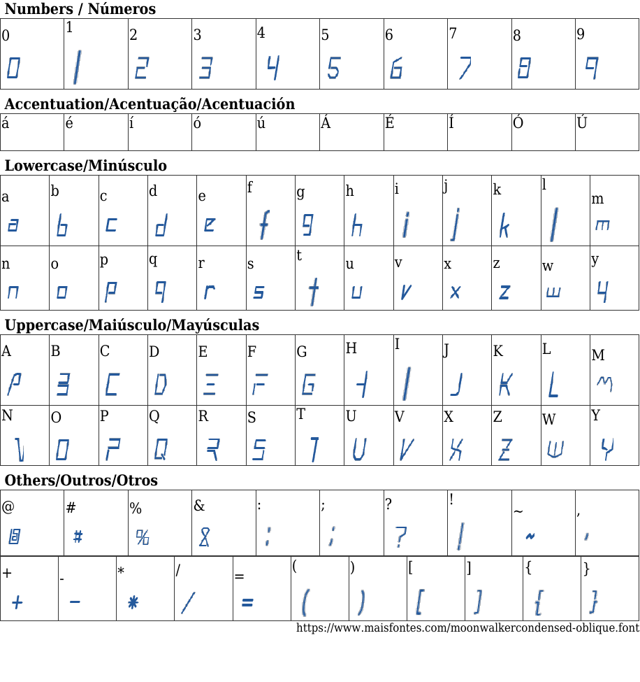 Moonwalker Condensed Oblique Font: Free Download | MaisFontes