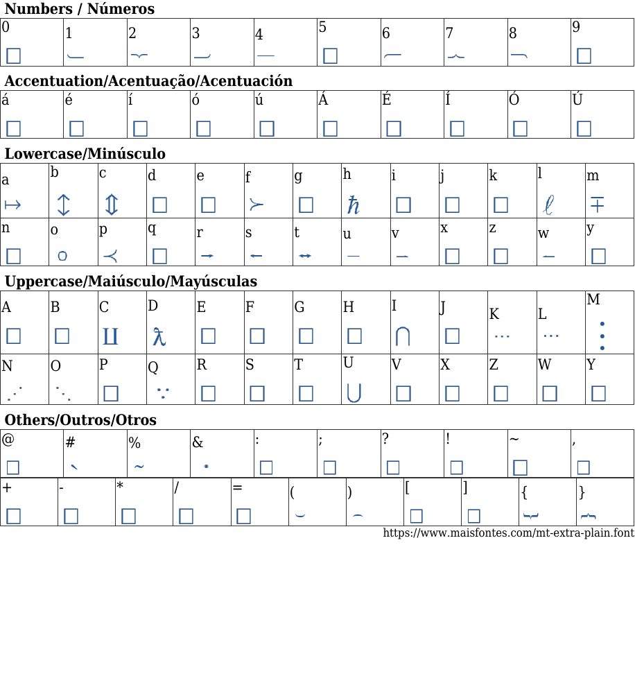 MT Extra Plain: Free Font Download | MaisFontes