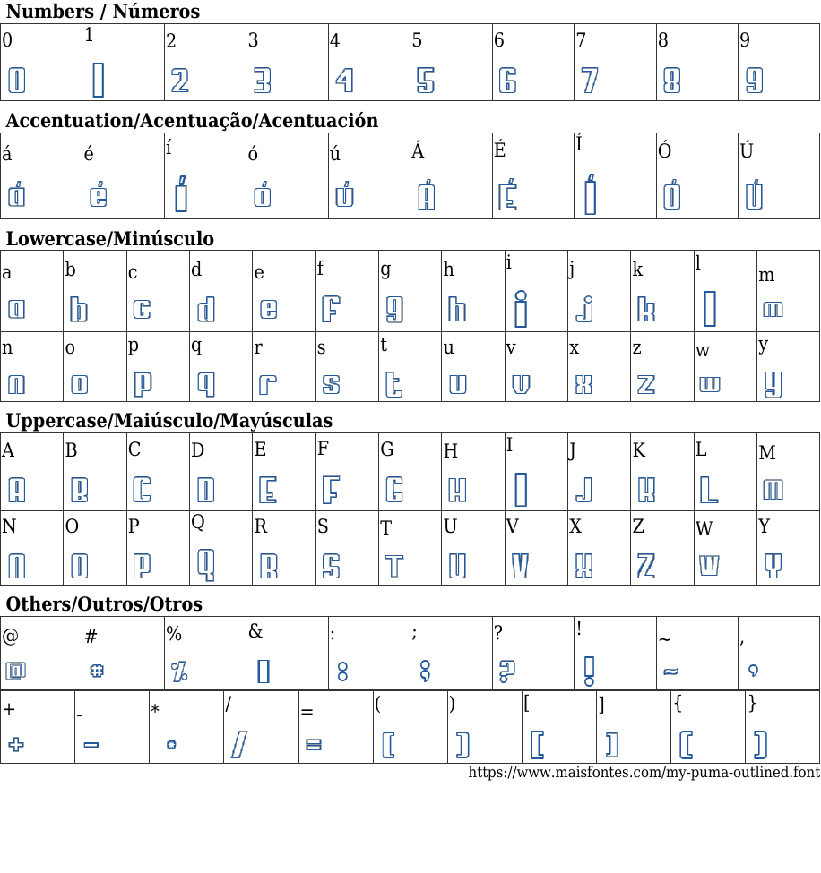 My Puma Outlined: Free Font Download | MaisFontes