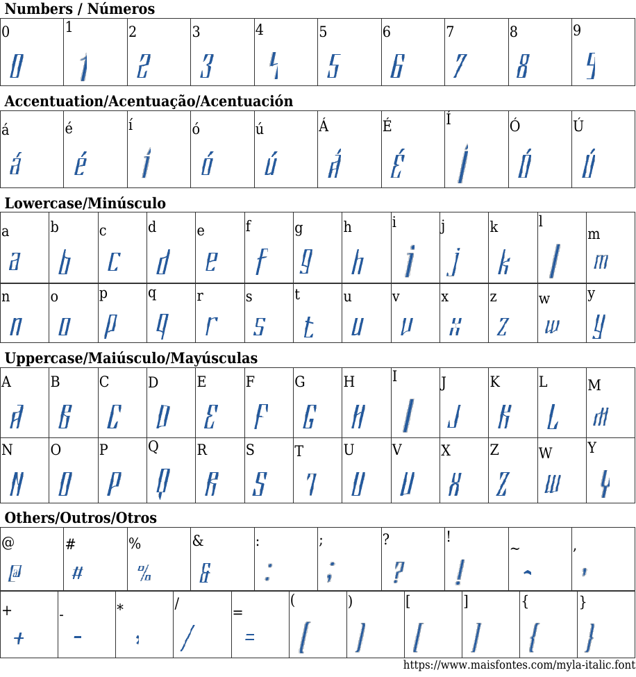 Myla Italic: Free Font Download | MaisFontes