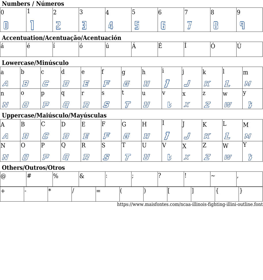 NCAA Illinois Fighting Illini Outline: Free Font Download | MaisFontes