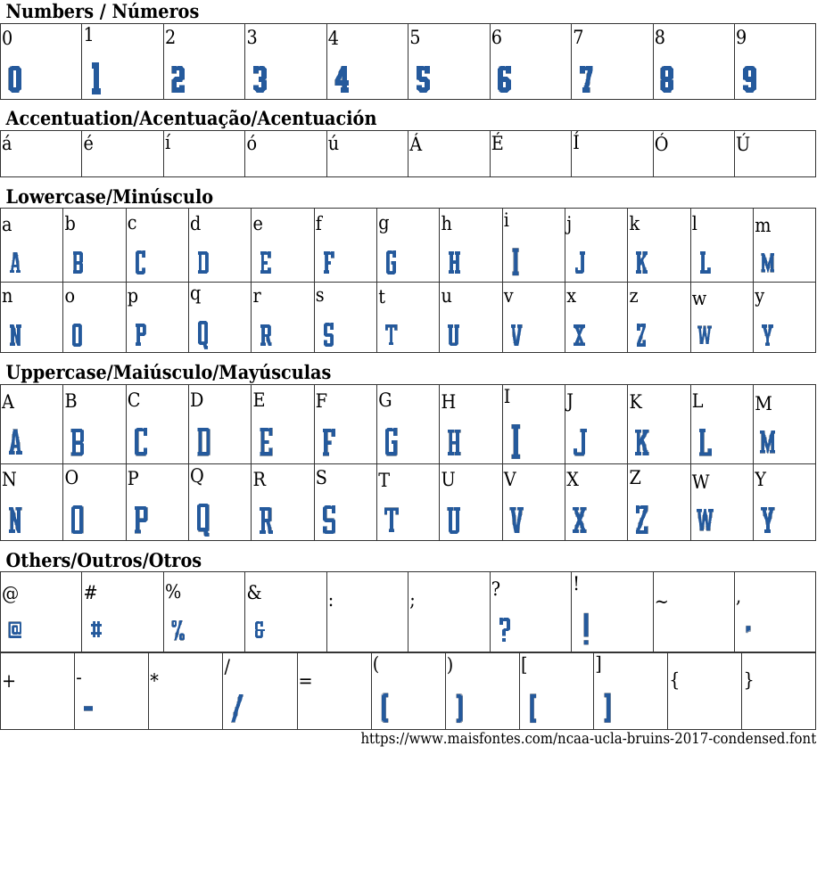 NCAA UCLA Bruins 2017 Condensed Font: Free Download | MaisFontes