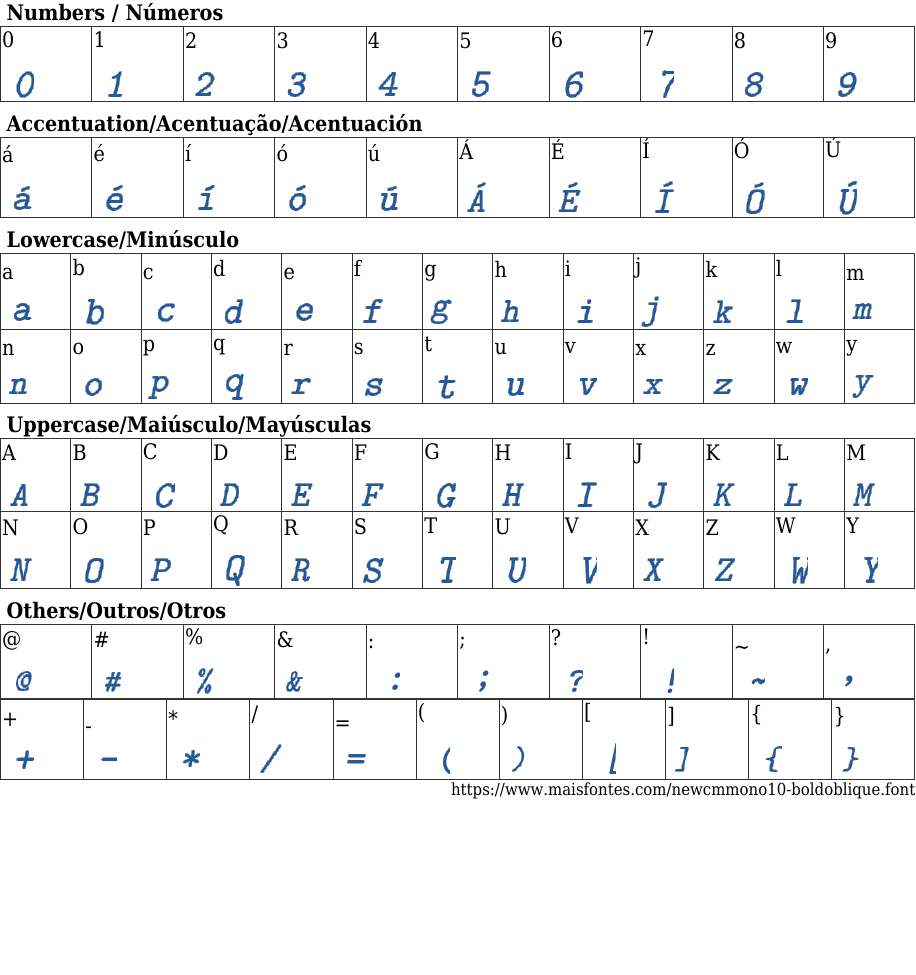 New Computer Modern Mono 10 Bold Oblique: Free Font Download | MaisFontes