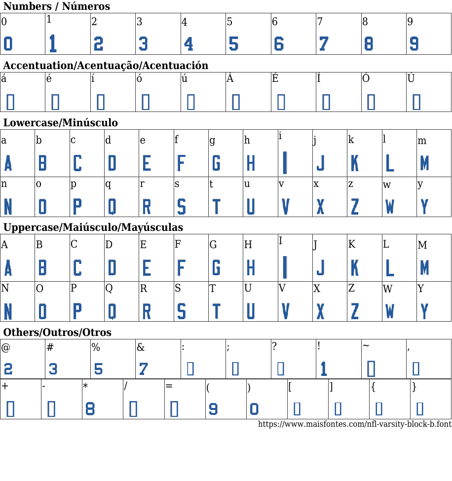 NFL Varsity Block B Font: Free Download | MaisFontes