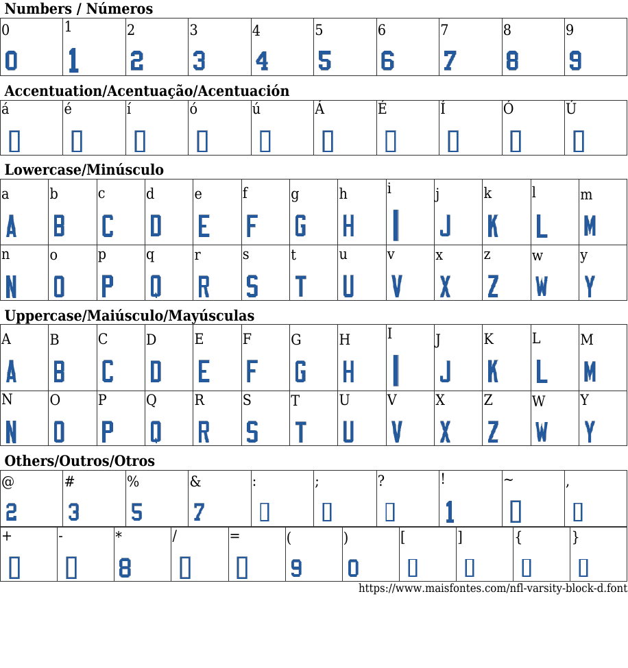 NFL Varsity Block D: Free Font Download | MaisFontes